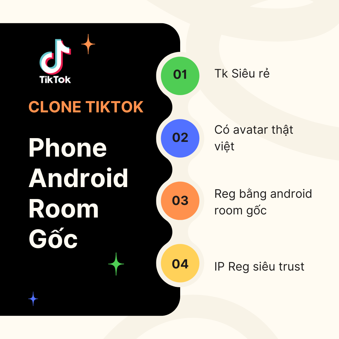 CLONE TIKTOK VIỆT REG ROOM GỐC ANDROID. SIÊU TRUST - Tạp hóa MMO