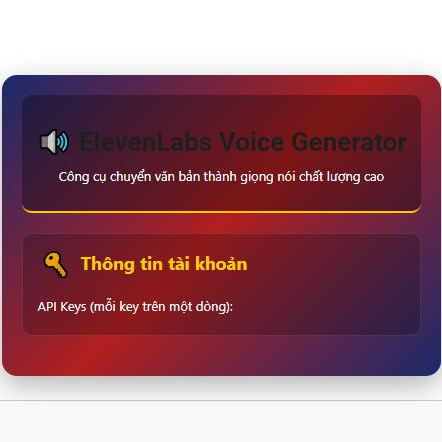 KEY API ElevenLabs – Dùng Cho Tool Tự Động Chạy Giọng Nói AI - Tạp hóa MMO
