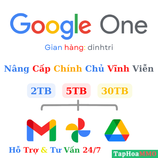 NÂNG CẤP CHÍNH CHỦ GOOGLE DRIVE - GOOGLE ONE VĨNH VIỄN ⭐⭐⭐⭐⭐ - Tạp hóa MMO