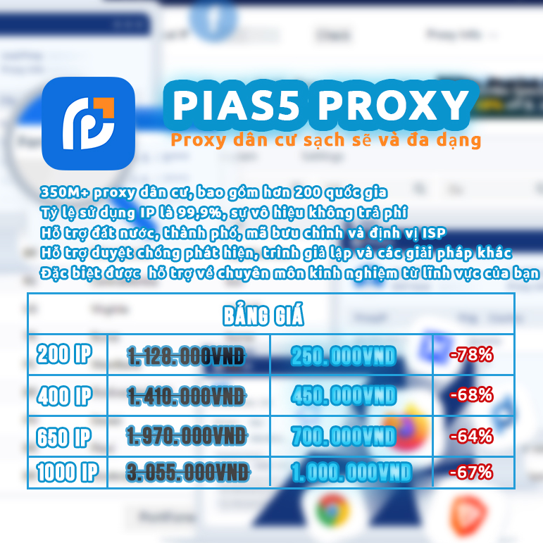 Pia S5 Proxy - Proxy Dân Cư - Tạp hóa MMO