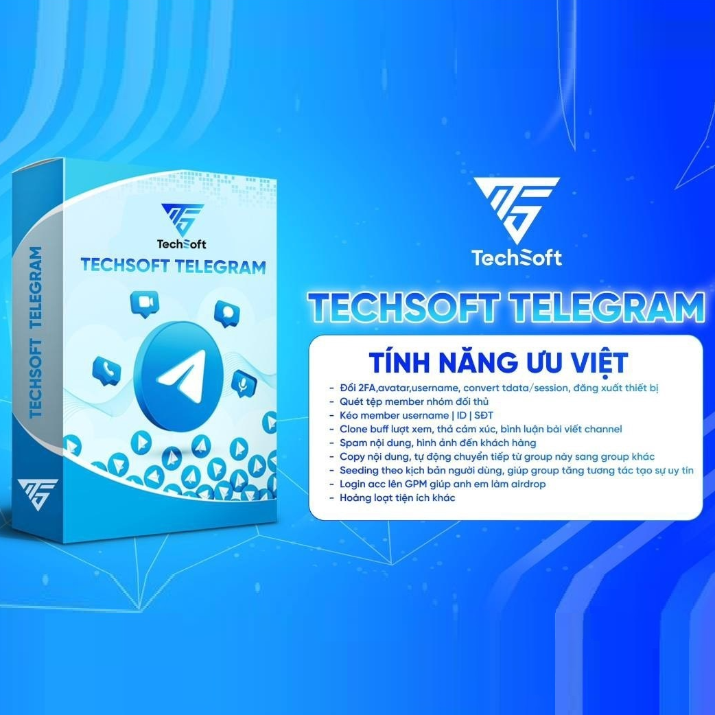 Tool Kéo Mem Telegram Full Chức Năng - TechSoft - Tạp hóa MMO